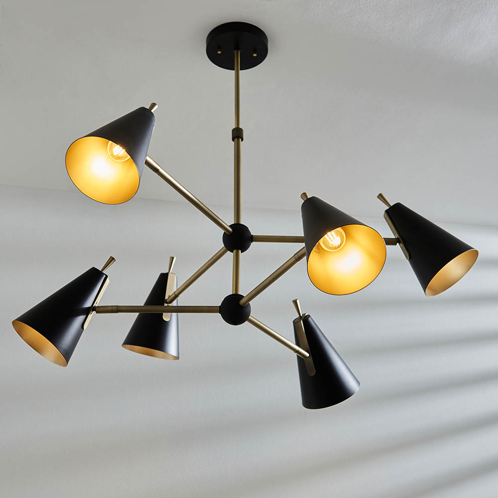 Everett 6Lt Pendant - Black